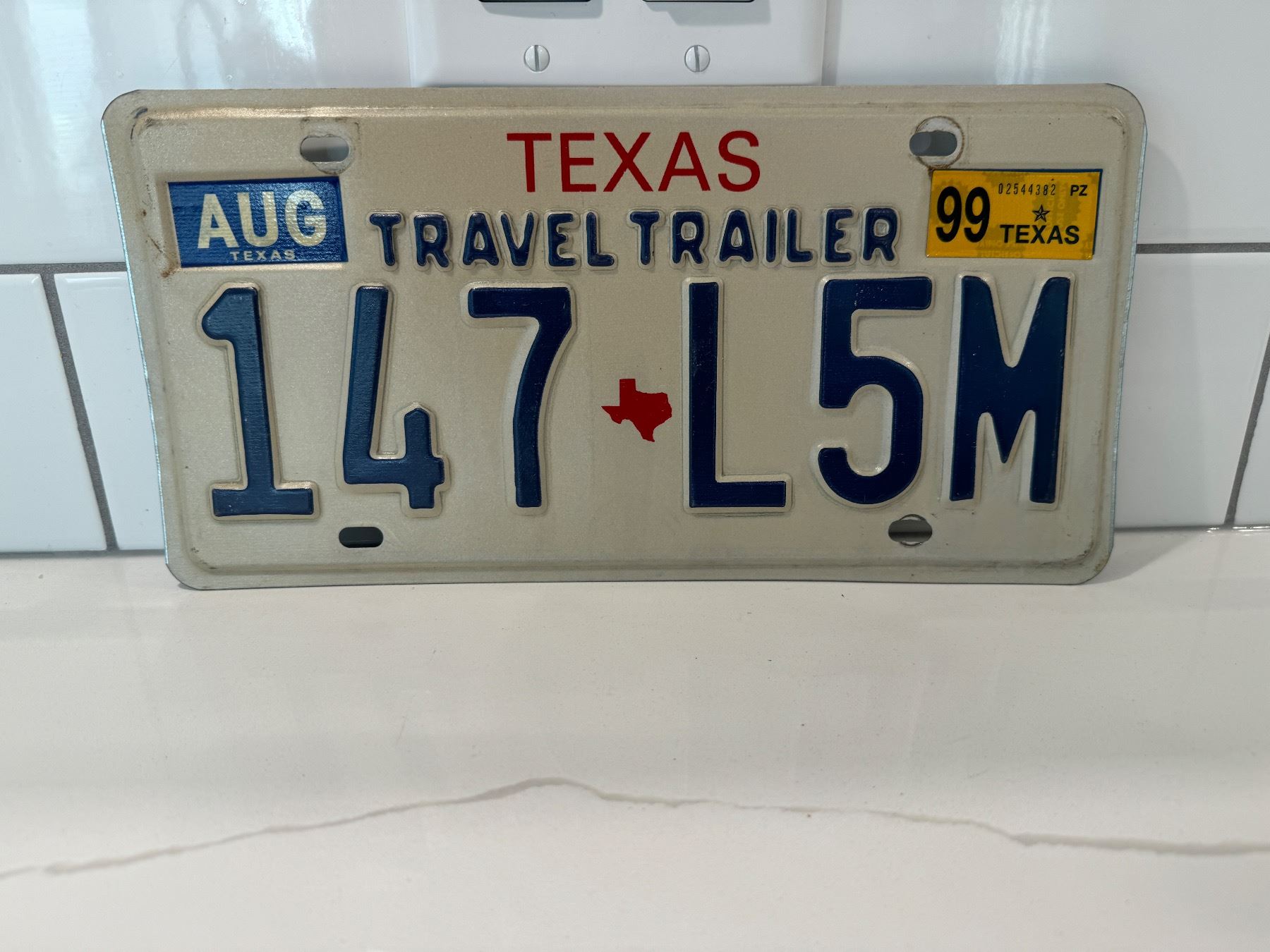 Travel trailer license plate