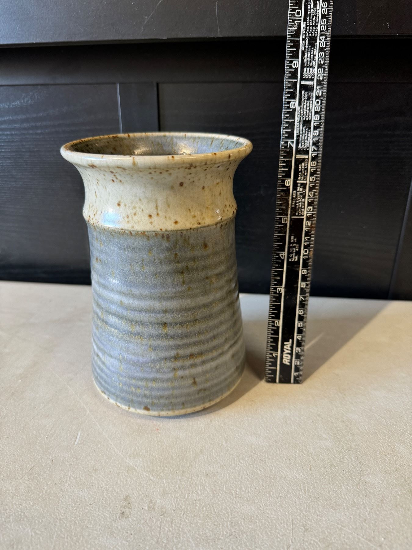 Signed pottery vase