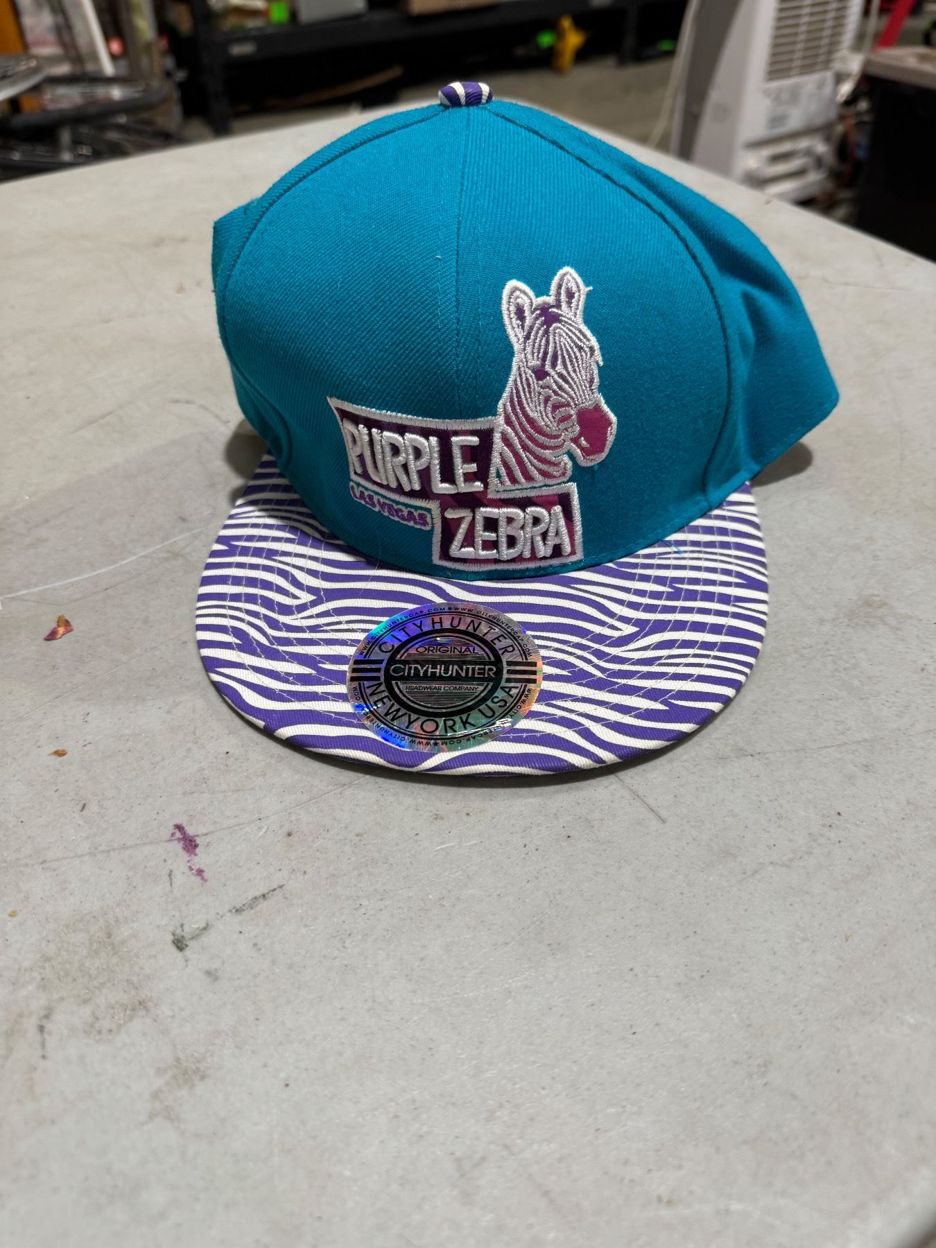 Purple zebra Las Vegas cap