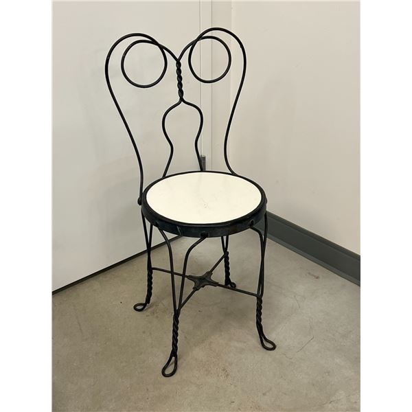 Antique Ice Cream Parlour / Café Chair - Black Iron - see all photos