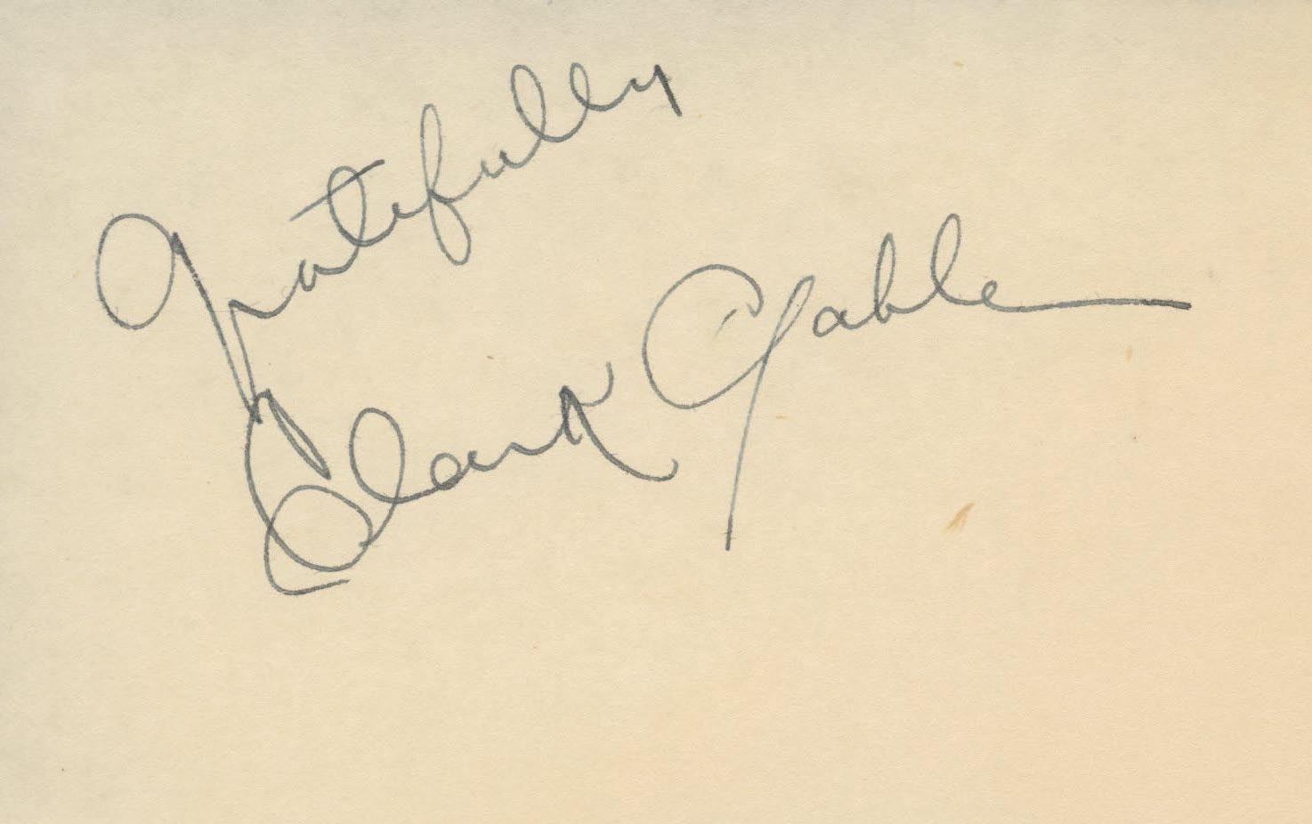 Clark Gable signature cut. GFA Authenticated