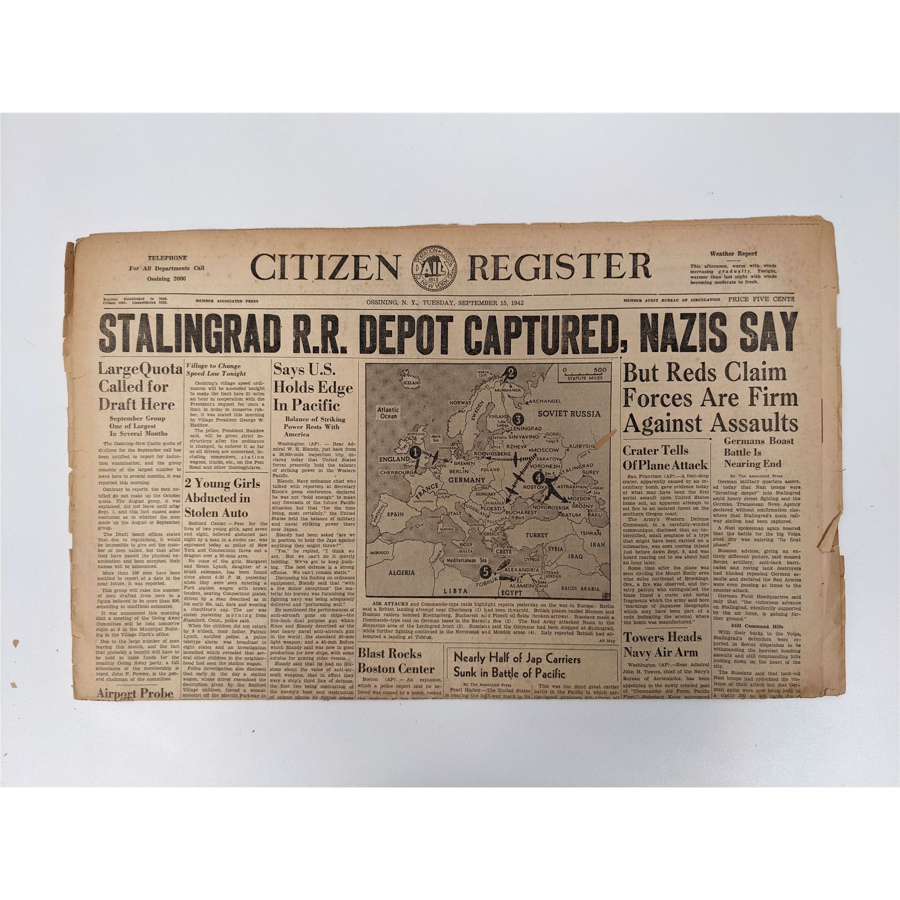 Citizen Register 1942 Vintage Newspaper