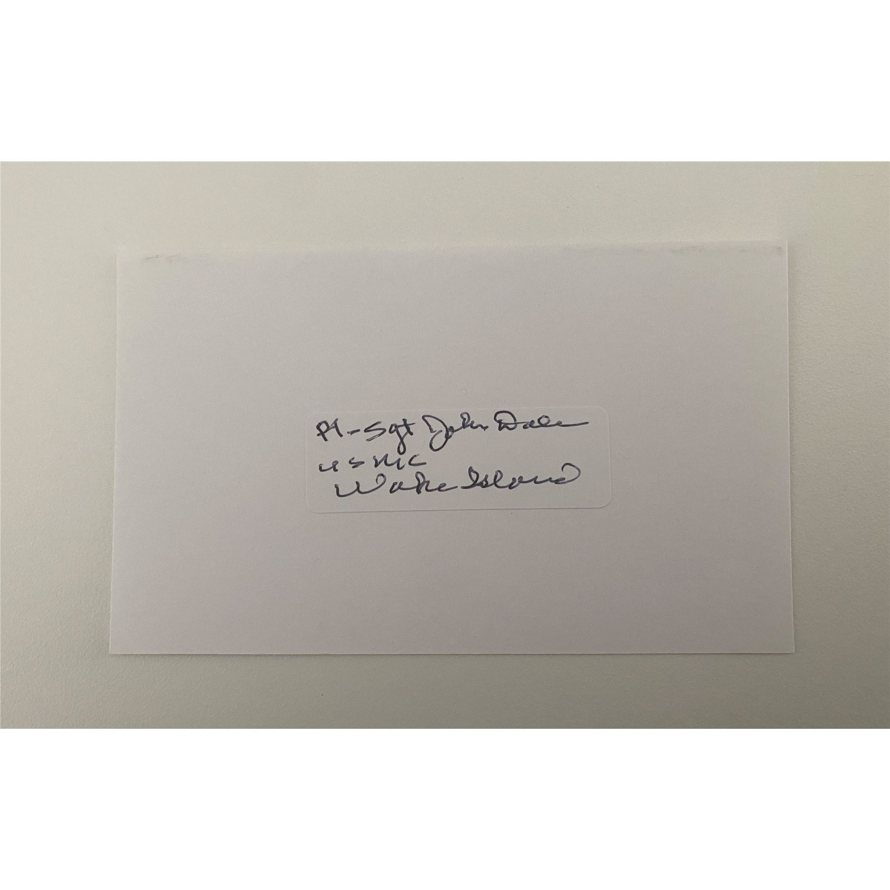 US Marine Corps Sgt. John Dale original signature