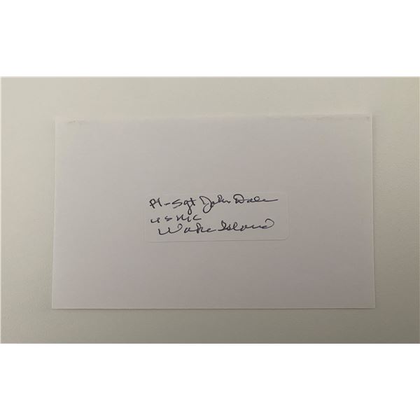US Marine Corps Sgt. John Dale original signature