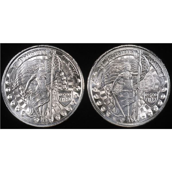 (2) 1 OZ .999 SILVER UNITY ROUNDS