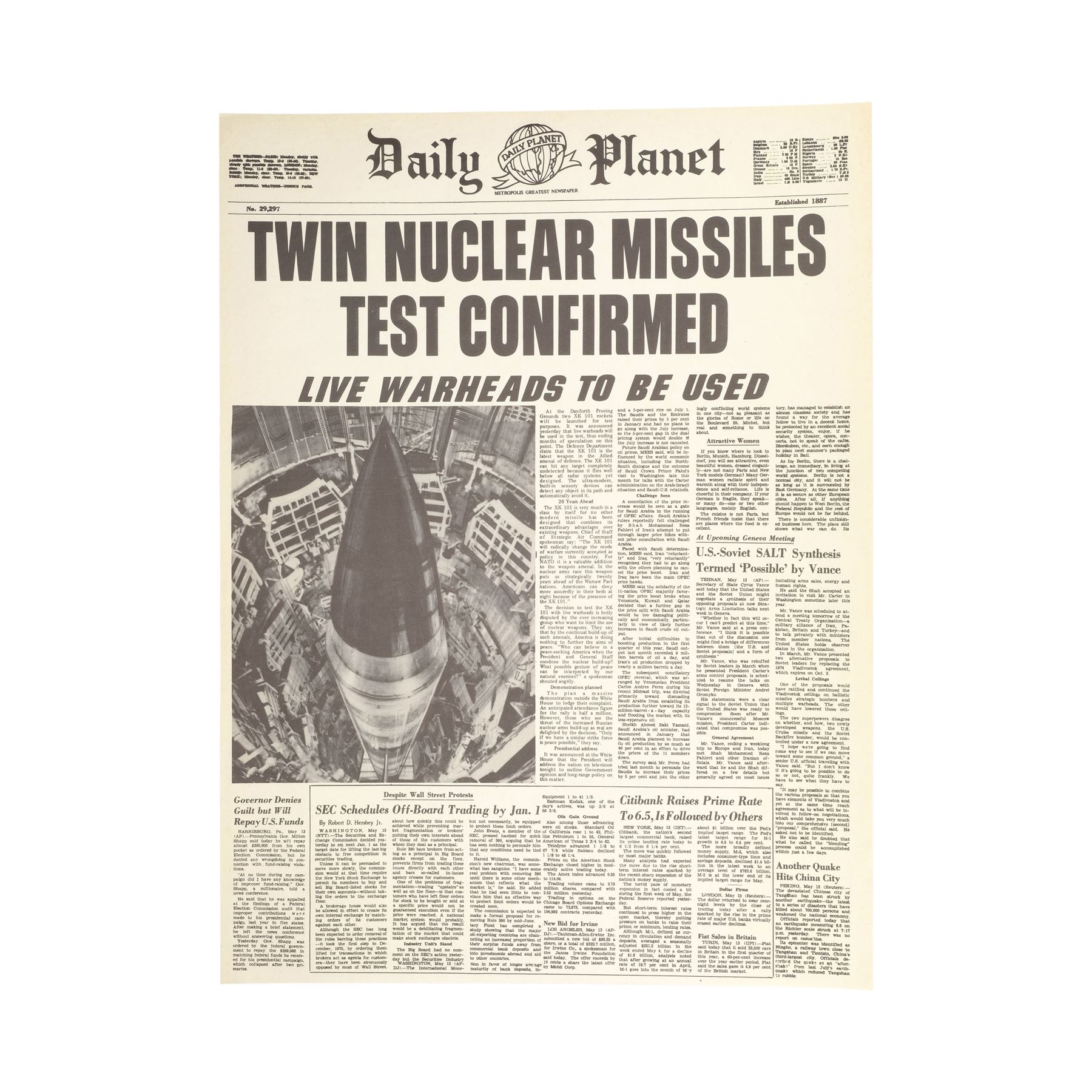 1774. Pair of Daily Planet Newspaper Covers ### SUPERMAN (1978 ...