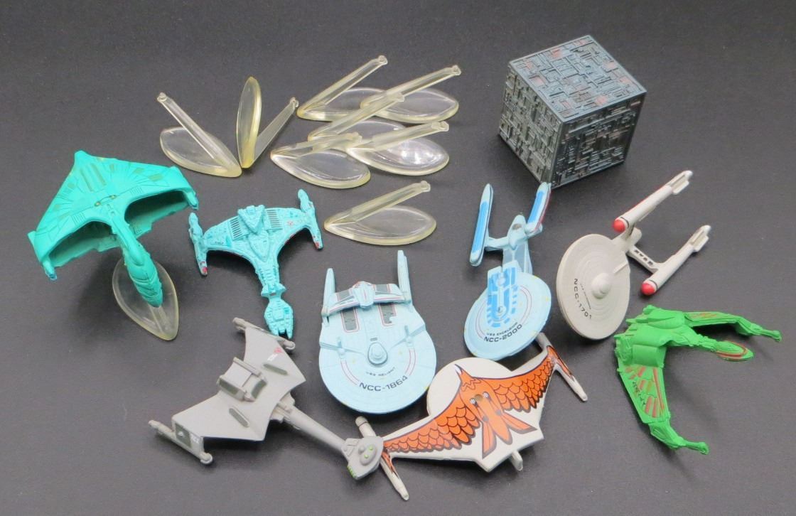 Vintage Star Trek Mini Ships Collection With Stands
