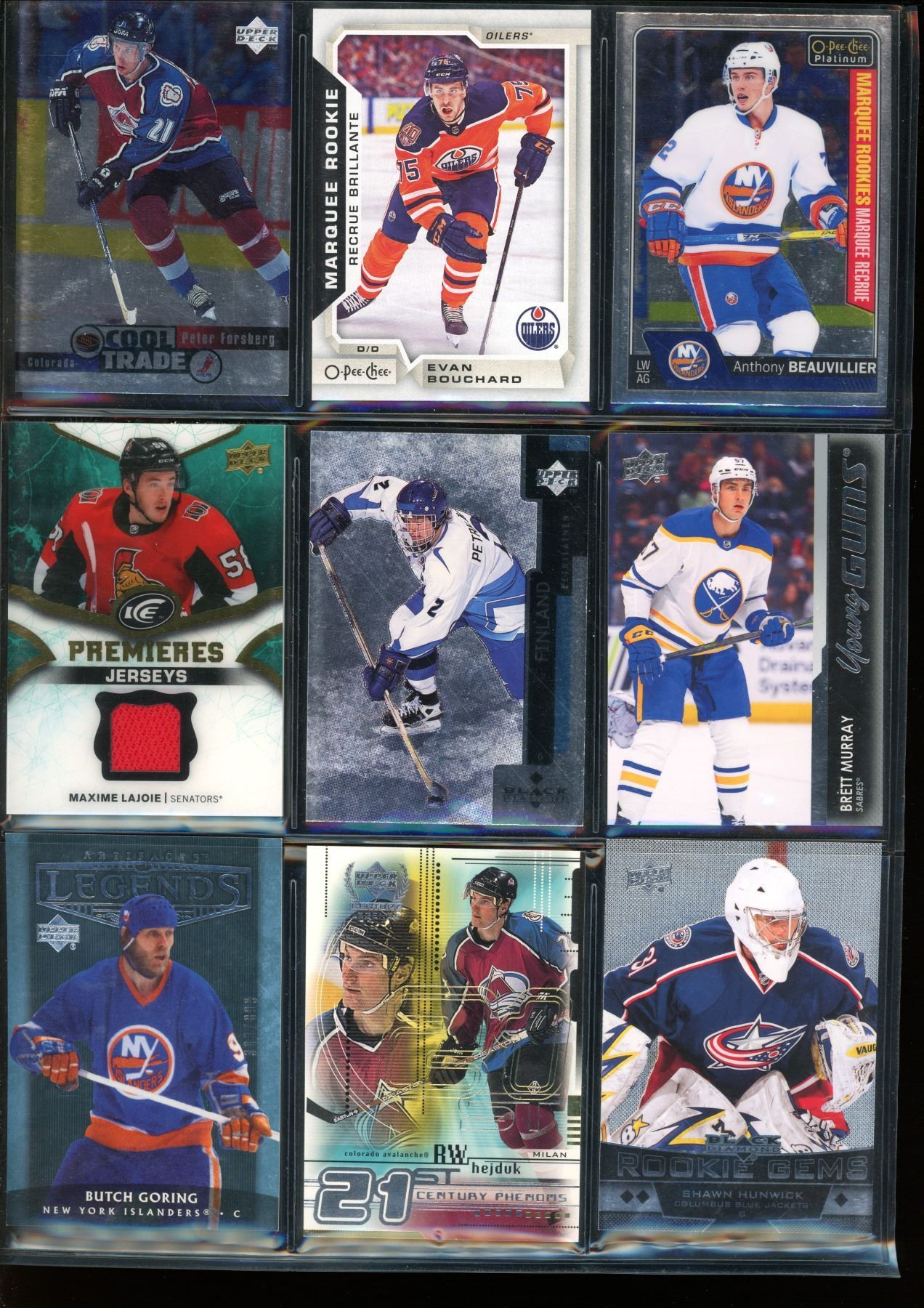 9 NHL Rookie & Insert Hockey Cards Various Teams