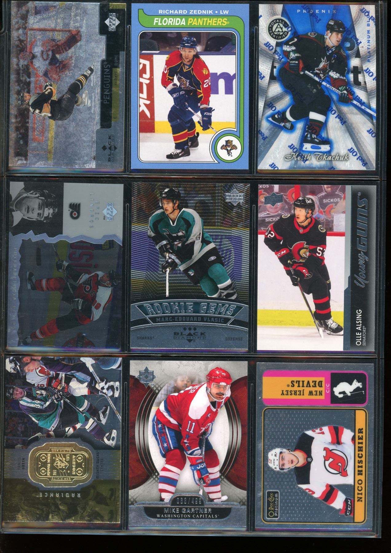 9 NHL Rookie & Insert Hockey Cards Various Teams