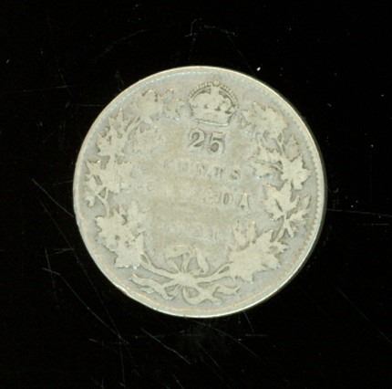 1931 Canadian Silver 25 Cent Coin