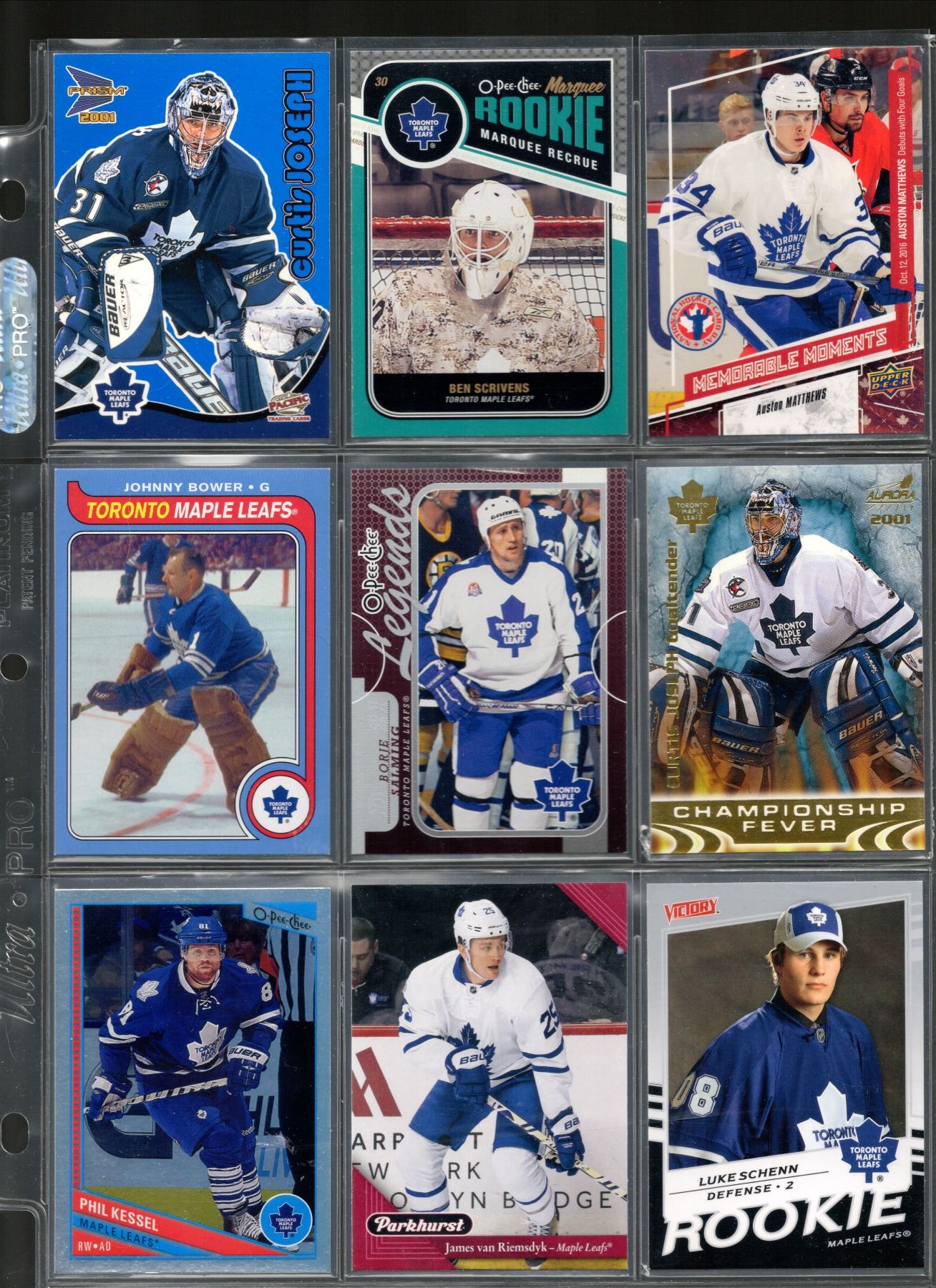 9 NHL Toronto Maple Leafs Rookie & Insert Cards Johnny Bower, Phil ...