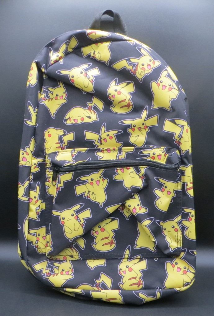 New Pokemon Pikachu Zippered Backpack 19" x 12"