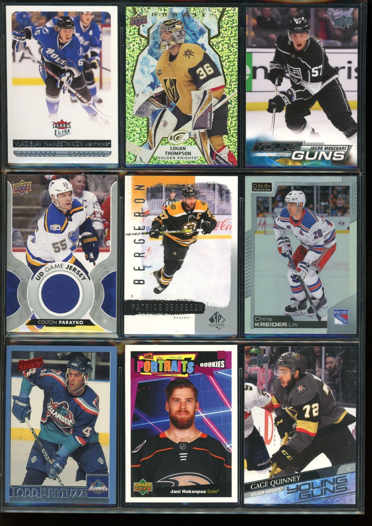 9 NHL Rookie & Insert Hockey Cards Various Teams