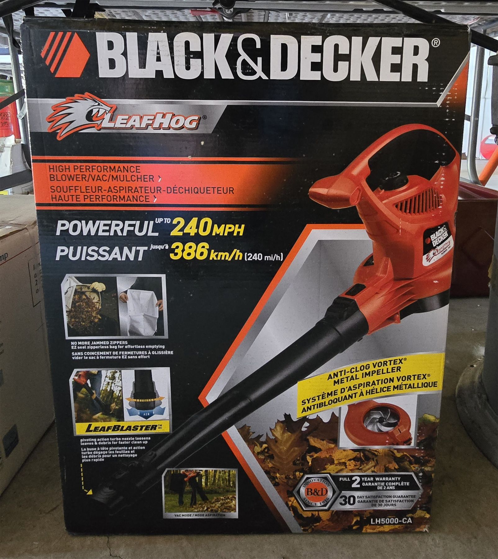 NEW BLACK & DECKER LEAF-HOG 250MPH LEAF BLOWER