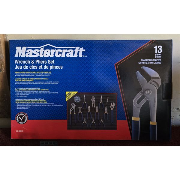 NEW MASTERCRAFT 13PC WRENCH & PLIERS SET