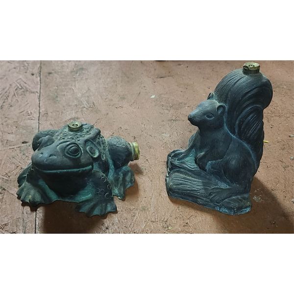 SQUIRREL & FROG LAWN ORNAMENT SPRINKLERS