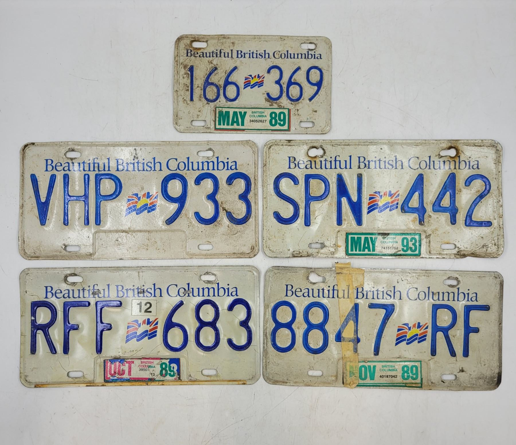 Vintage British Columbia License Plates