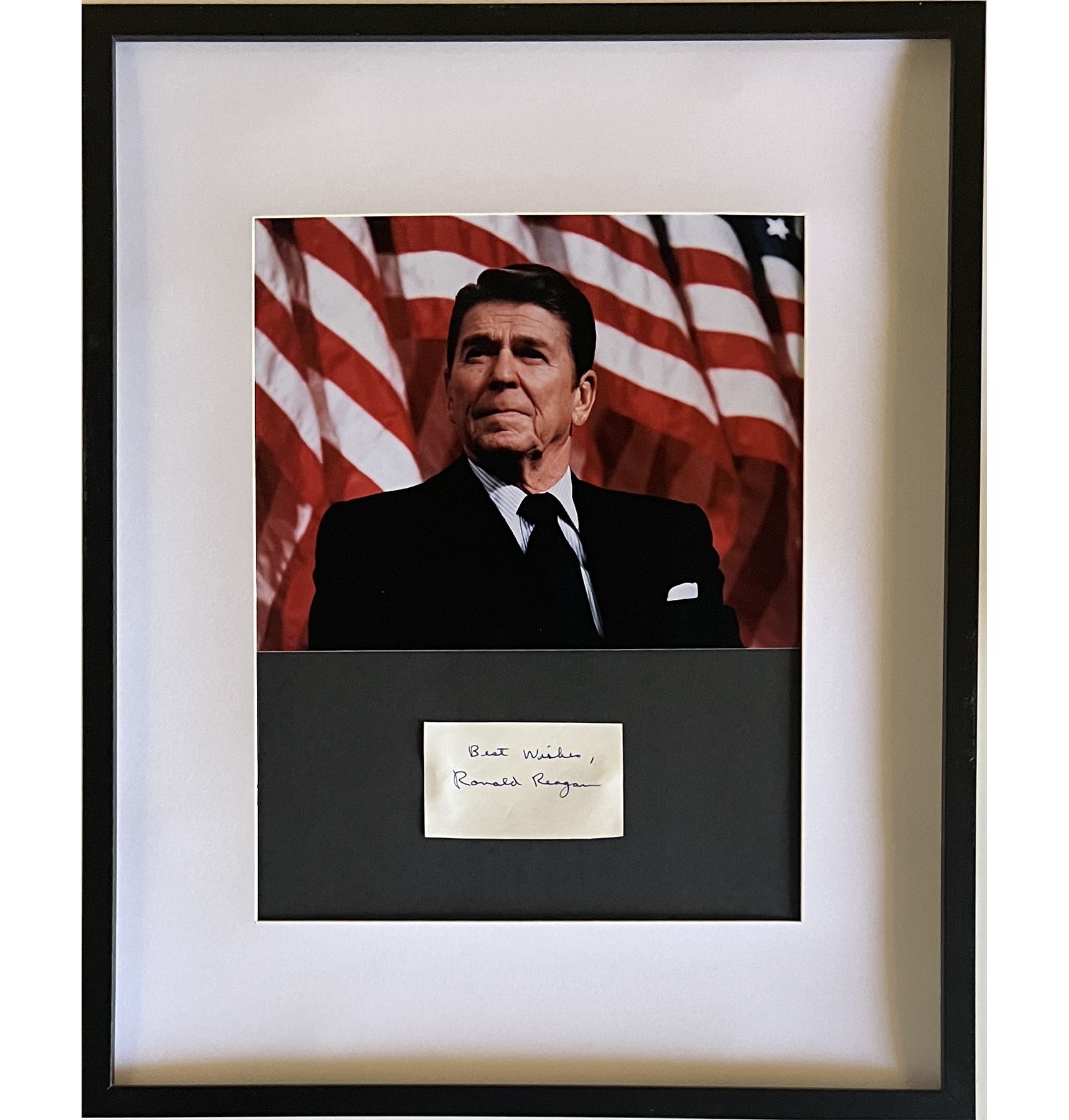 40th US President Ronald Reagan original signature collage