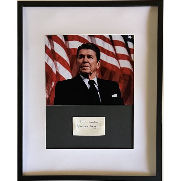 40th US President Ronald Reagan original signature collage