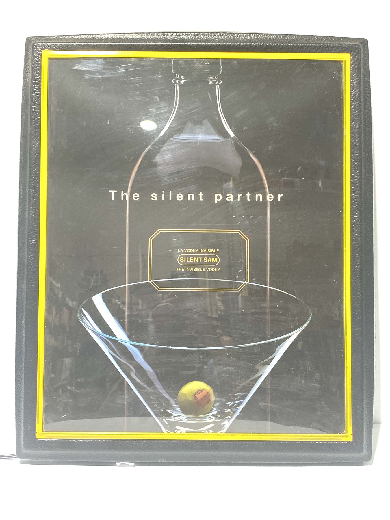 SILENT SAM VODKA ILLUMINATED BAR SIGN