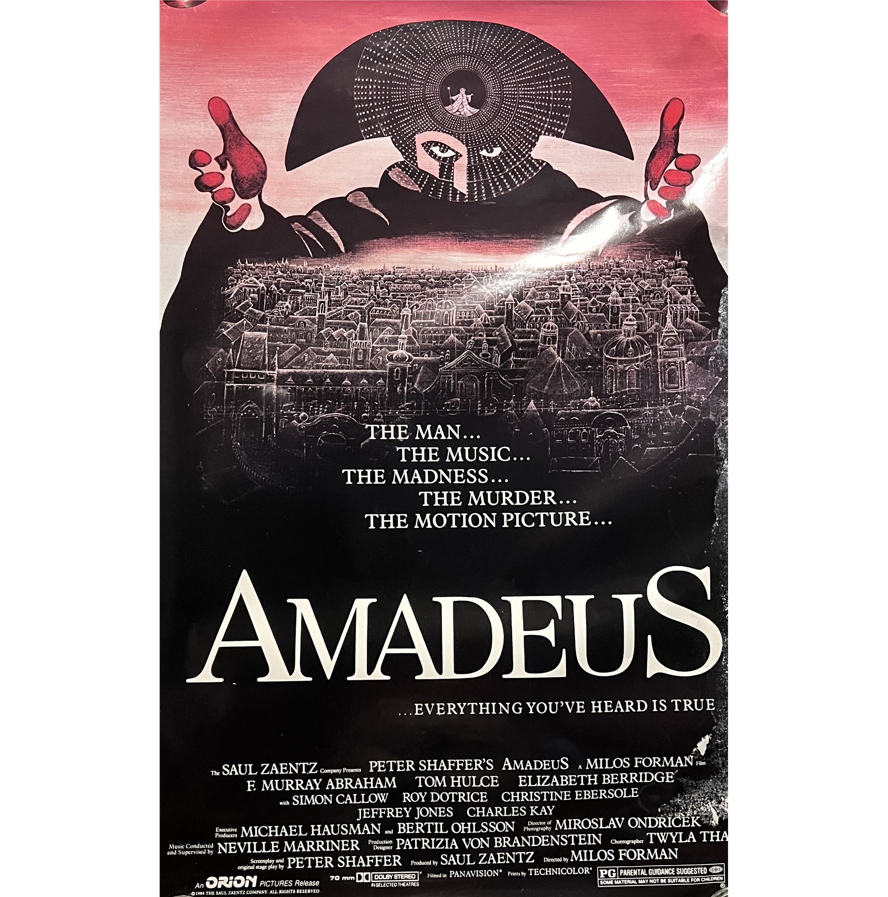 Amadeus 1984 original movie poster