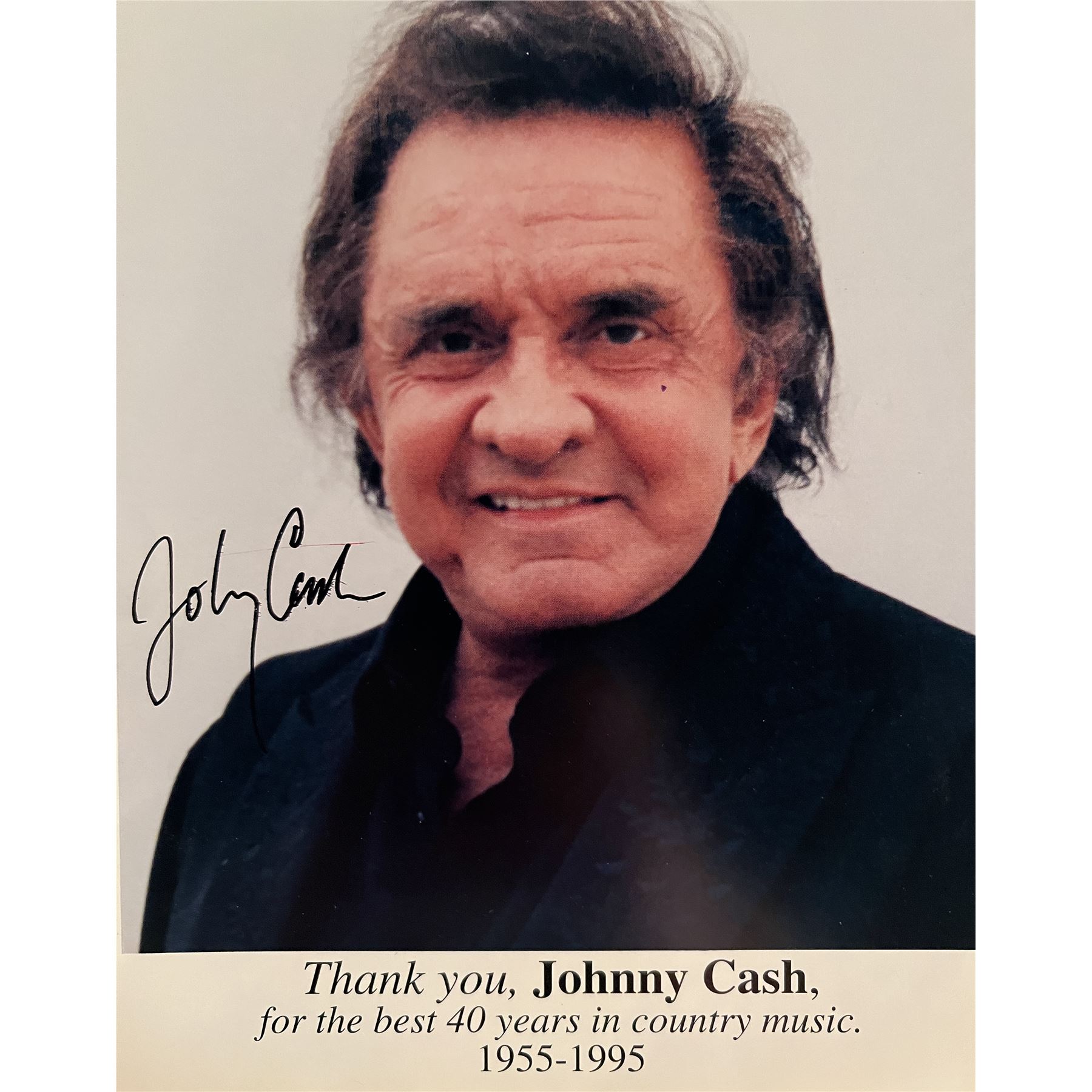 Johnny Cash facsimile signed photo. 8x10 inches