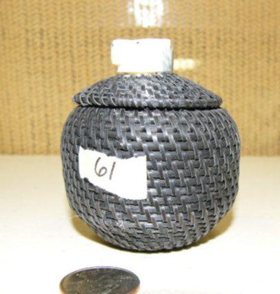 3.5" baleen basket with polar bear finial by master basket maker Carl ...