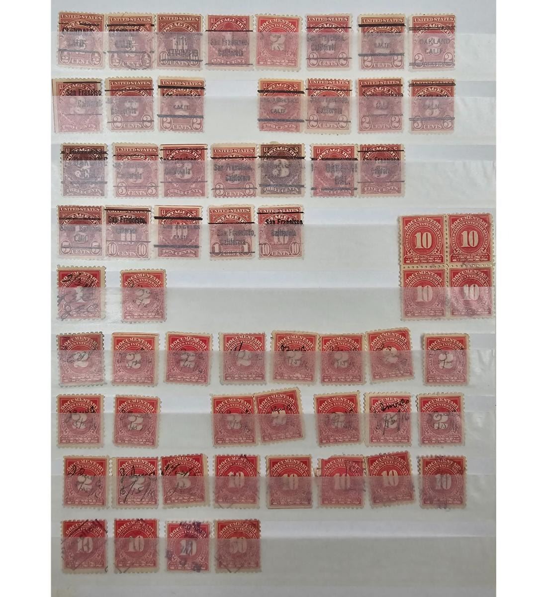 Early Documentary & Postage Due Stamps Oakland Glendale And San ...