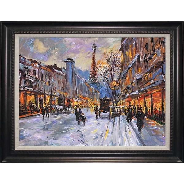 Limited Edition Hand embellished canvas Michael Schofield Paris Luxor