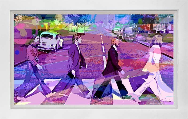 Beatles Abbey Road Hand embellished on canvas by David Lloyd Glover ...