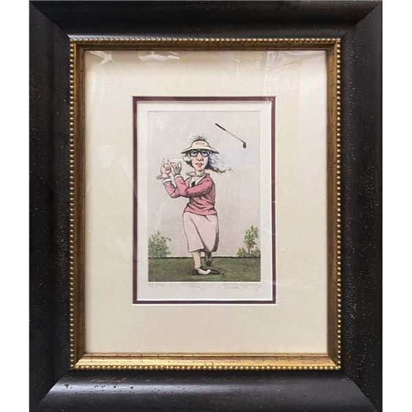 Charles Bragg Hand colored original etching Hand signed 8 x 10 image Luxor