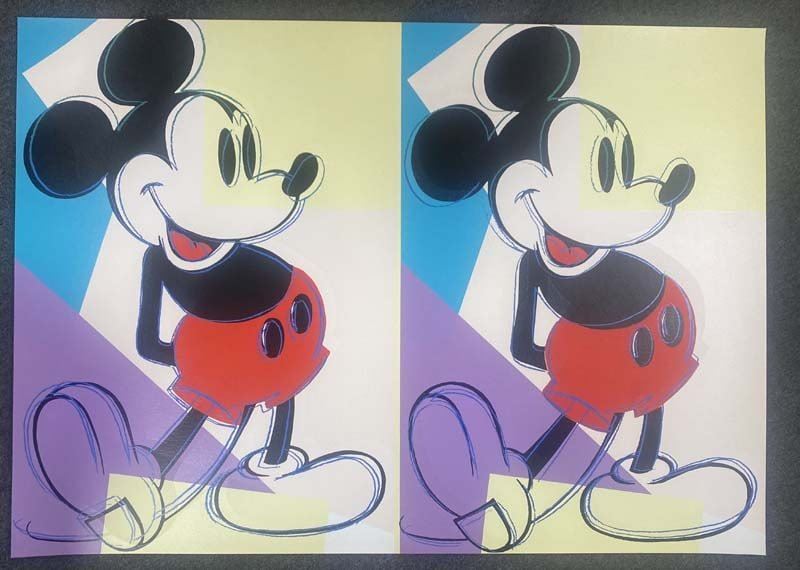 Andy Warhol Double Mickey Mouse Screenprint with diamond dust Serigraph ...