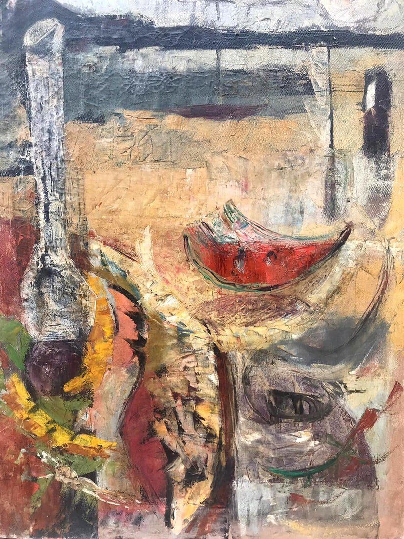 1940 American Abstract De Kooning Expressionism oil on canvas in the ...