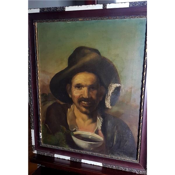 Old studio oil painting by Los Borrachos de Velazquez. Artist illegible ...