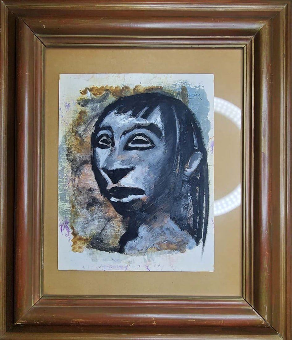 Beautiful painting Indio Maya Jesus Marte Marten Mexico'55 Luxor