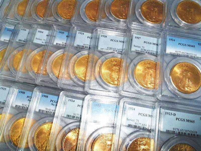 Five (5) $20 Saint Gaudens Gold PCGS MS65