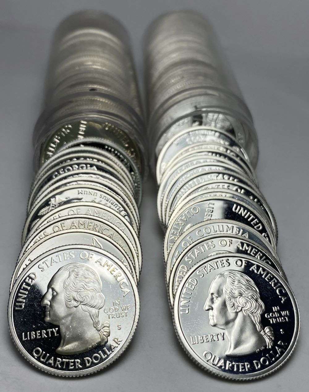 Stunning! 90% Silver Proof Cameo (2) Rolls (80-coins) Mixed Years ...