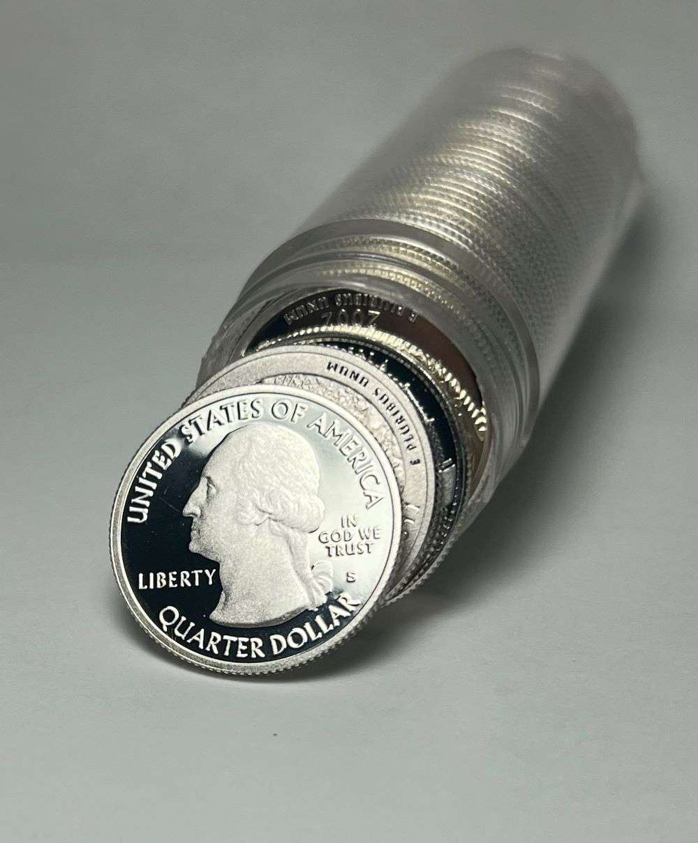 Stunning! 90% Silver Proof Cameo Roll (40-coins) Mixed Years Washington ...
