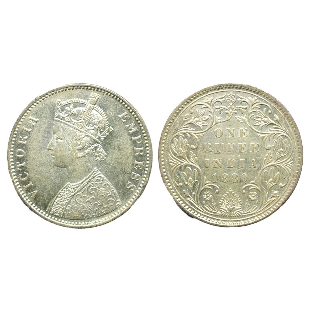 British India, Victoria Empress ,One rupee , 1880