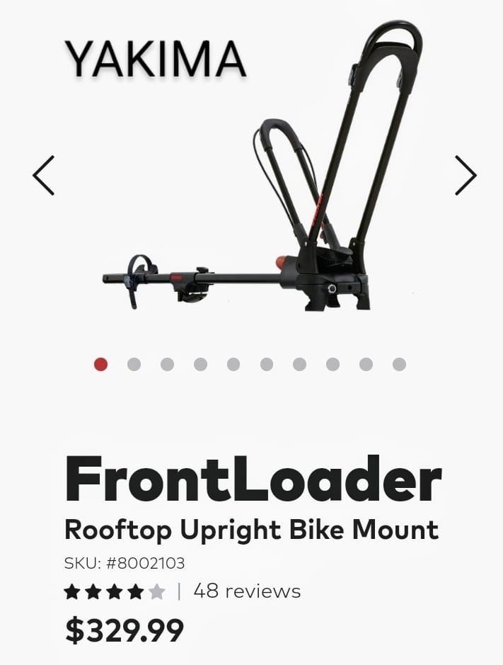 yakima front loader rooftop upright bike mount