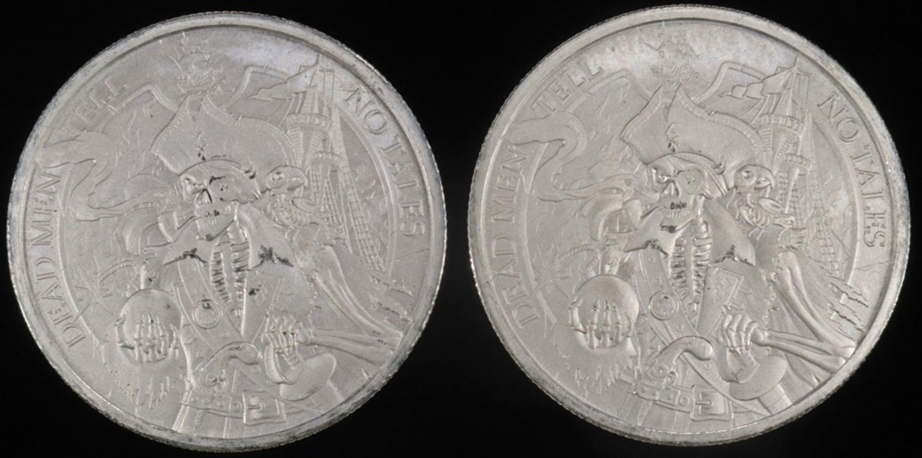 (2) 1 OZ .999 SILVER DEAD MEN TELL NO TALES ROUNDS