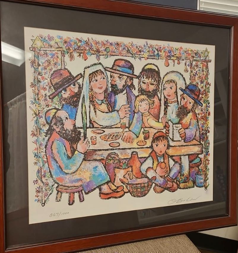 Jovan Obican "WEDDING IN A SUKKAH" Original Lithograph 32" x 24" Hand ...