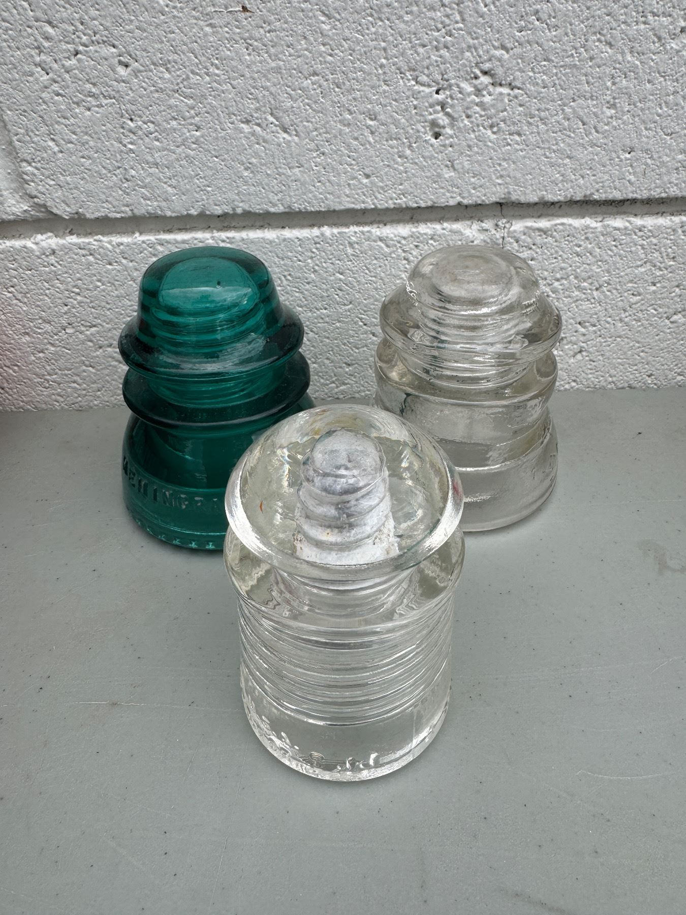 Pyrex hemming, gray and dominion insulators
