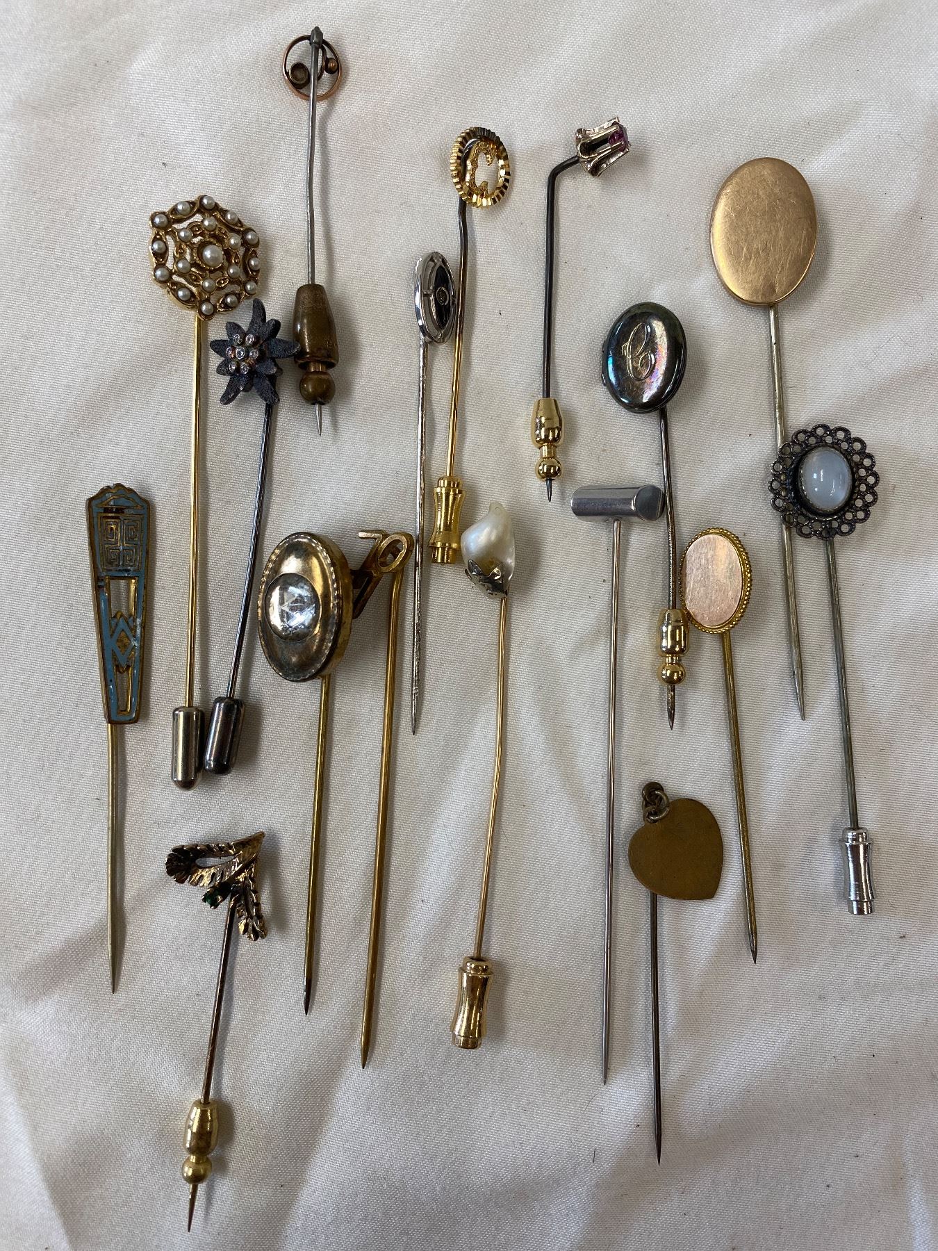 Vintage Stick Pins, Some Are Silver