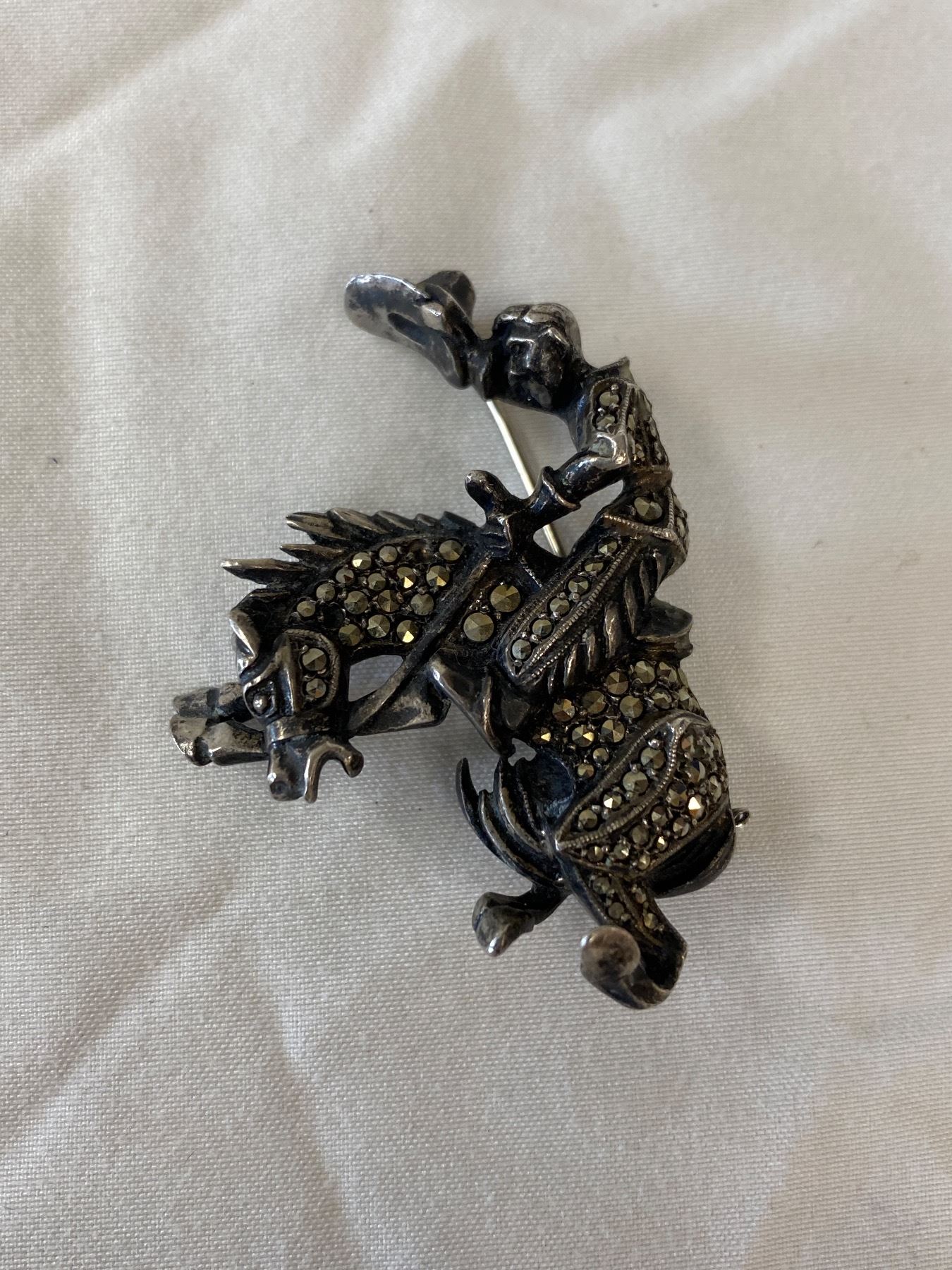 Birks Sterling Silver Bronco Buster Brooch
