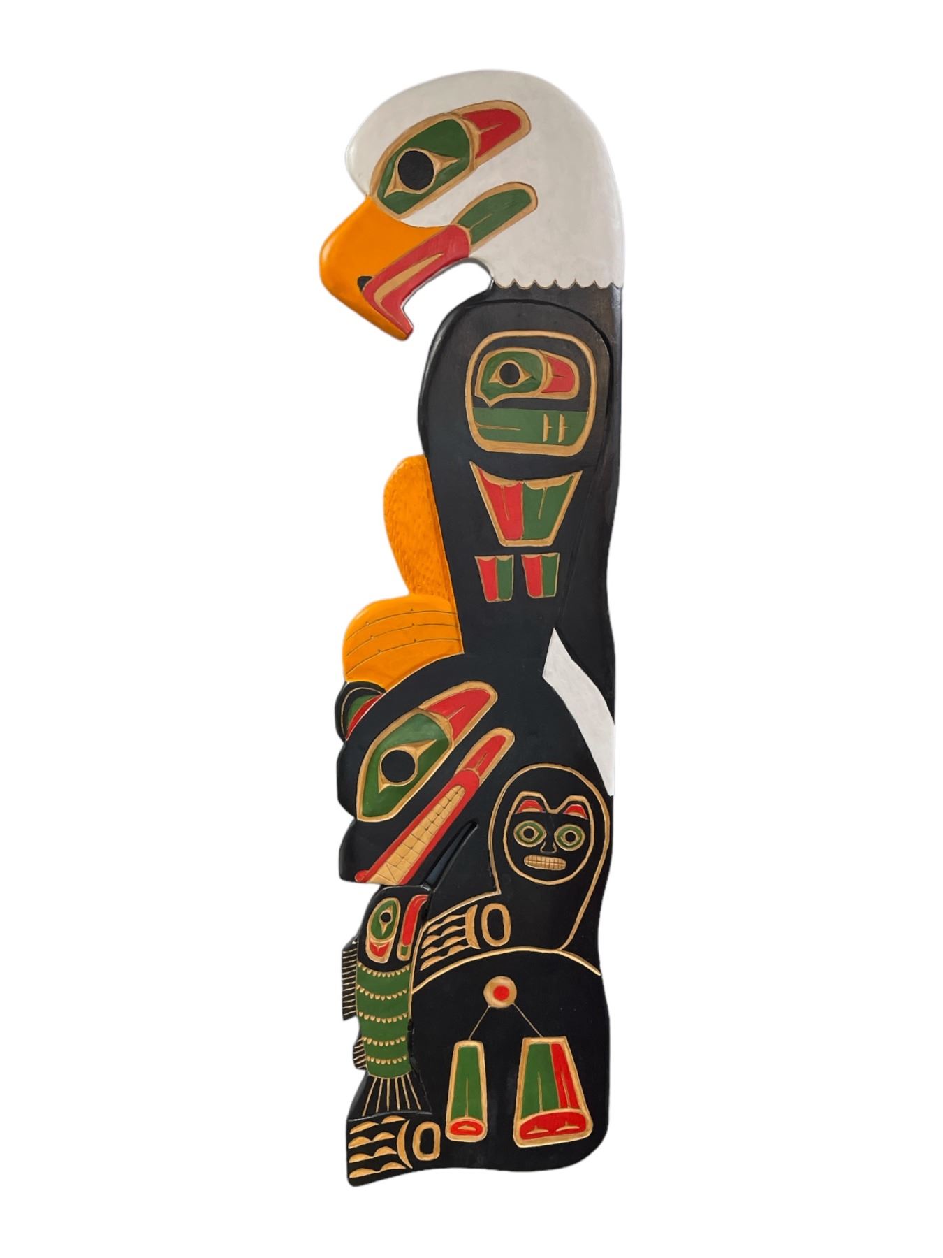 Large Hand Carved And Painted First Nations Bald Eagle Plaque With ...