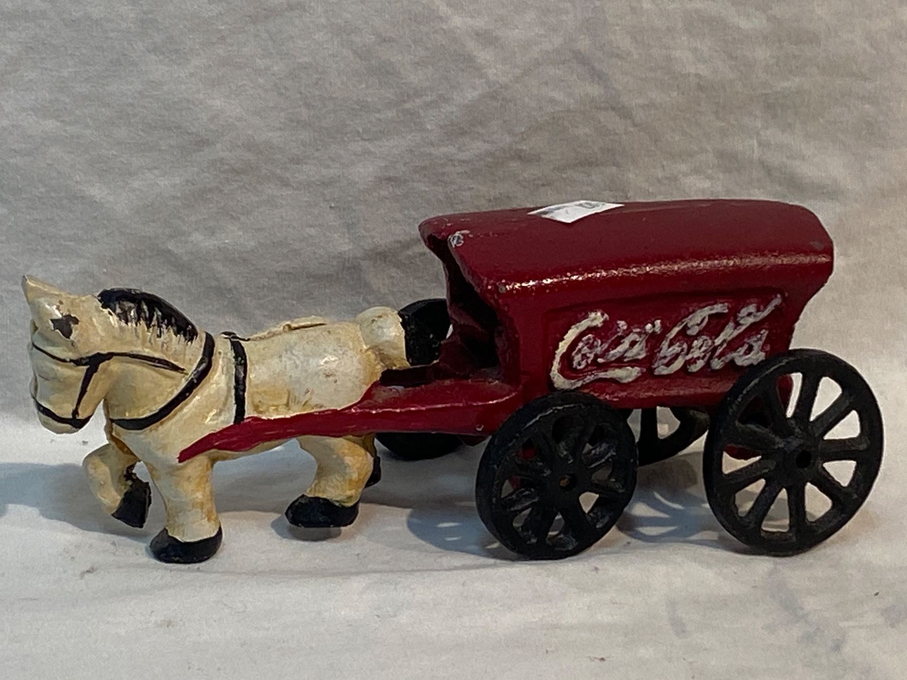 Vintage Cast Iron Coca Cola Horse Cart