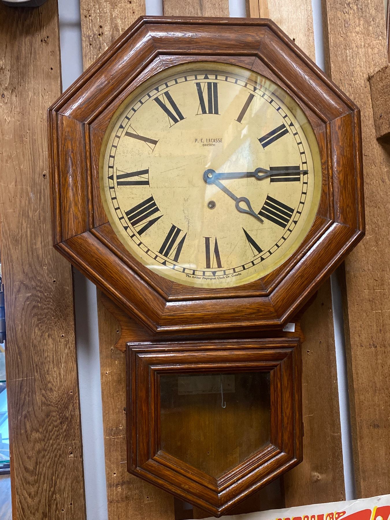 Vintage P.C.Lacasse Arthur Pequegnat Wall Clock