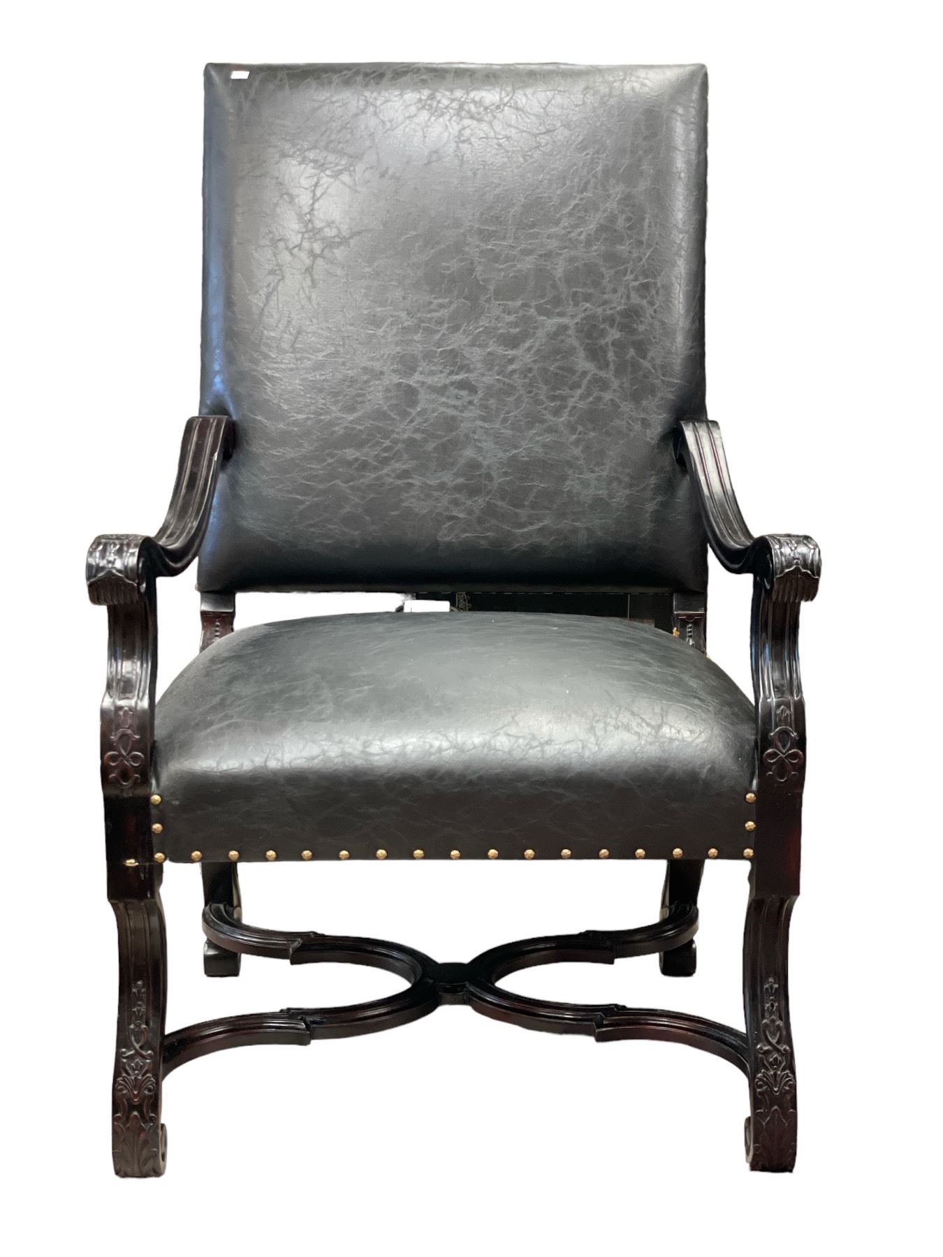 Louis Xiii Carver Chair Mahogony And Leather - Test Site