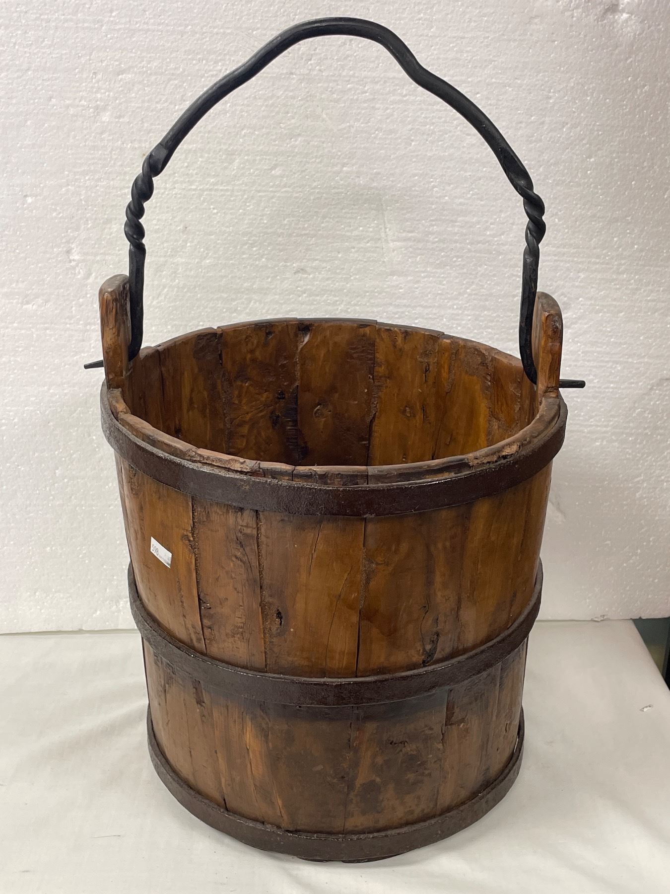 Early Metal Banded Wooden Bucket